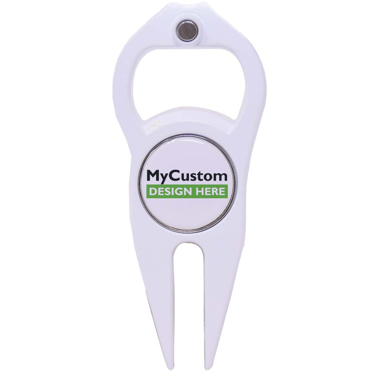 Custom White Hat Trick 6 in 1 Divot Tool | MyCustomGolfBall