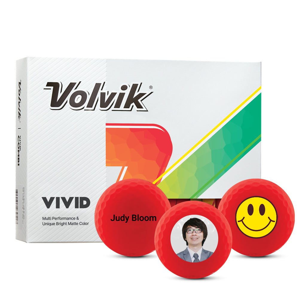 Custom Volvik Vivid Red Golf Ball One Dozen - MyCustomGolfBall