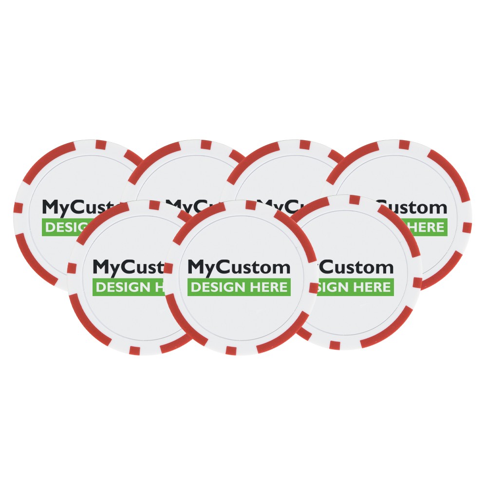 Red Poker Chips - MyCustomGolfBall