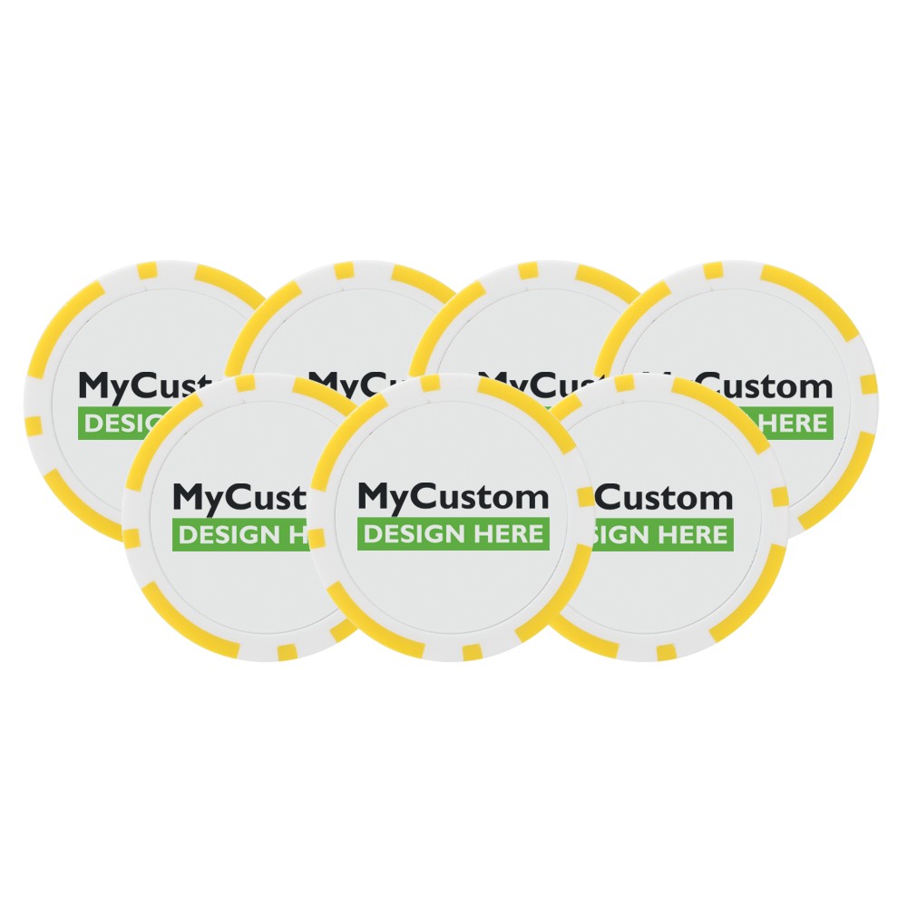 Yellow Poker Chip - MyCustomGolfBall